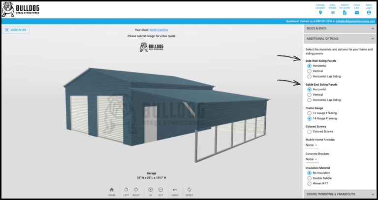Free Online 3D Metal Garage Tool | Build Your Own Garage
