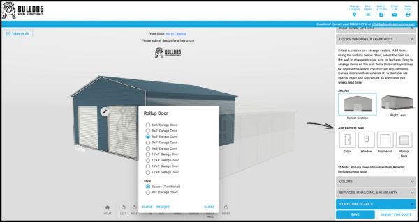 Free Online 3D Metal Garage Tool | Build Your Own Garage